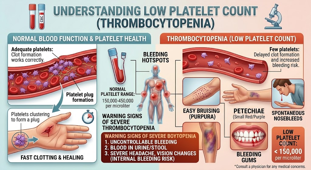 Low Platelet Count (Thrombocytopenia): Understanding Causes, Symptoms ...
